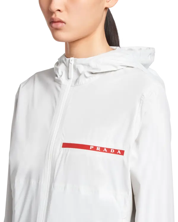 Prada Light Re-Nylon Hooded Jacket - Chalk White | Editorialist